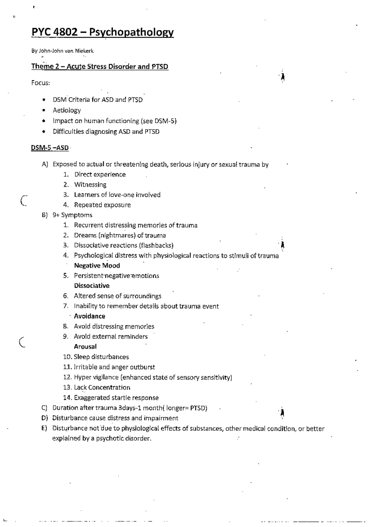 PYC 4802 Assignment 2: Insights into Positive Clinical Psychology - Studocu