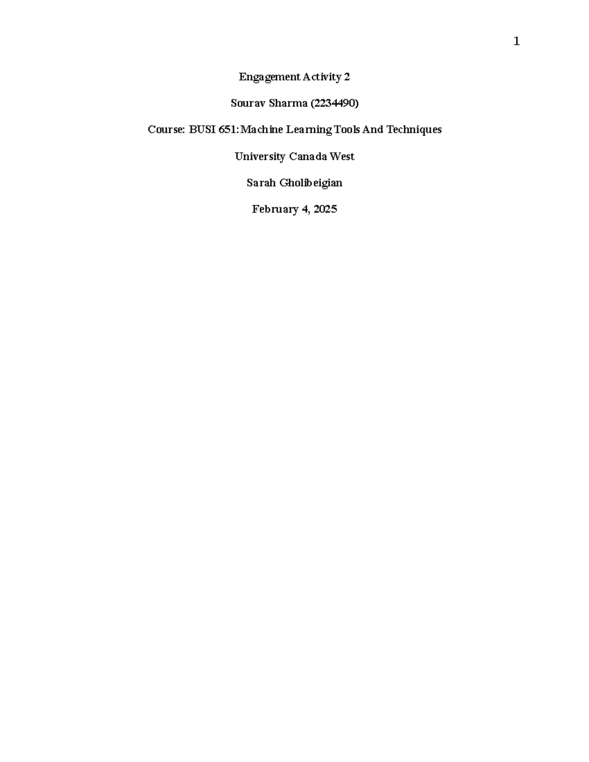 Python Workshop Tutorial - Engagement Activity 2 Sourav Sharma (2234490 ...