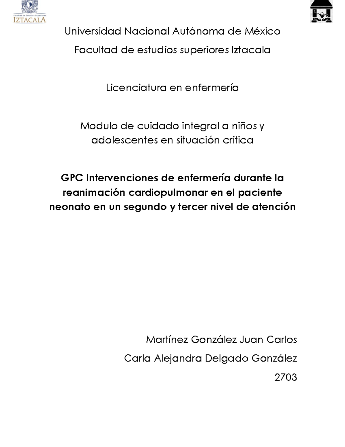 GPC RCPN - Guía de Práctica Clínica para Reanimación Neonatal - Studocu