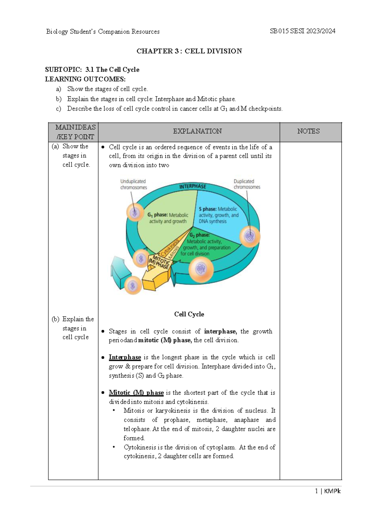 Chapter 3 - completed - SB015 SESI 2023/ Biology Student’s Companion ...