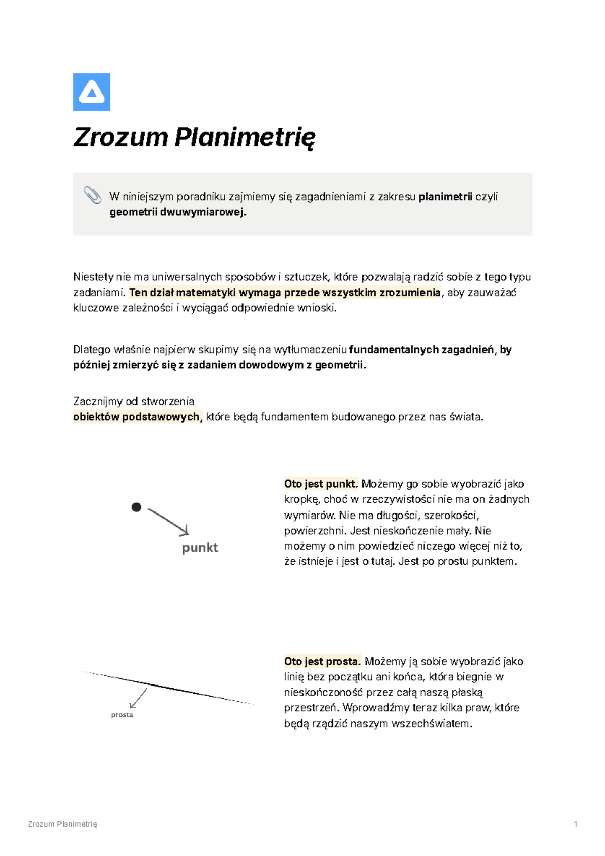 Planimetria: Fundamenty Geometrii i Obliczanie Pol Figur - Studocu