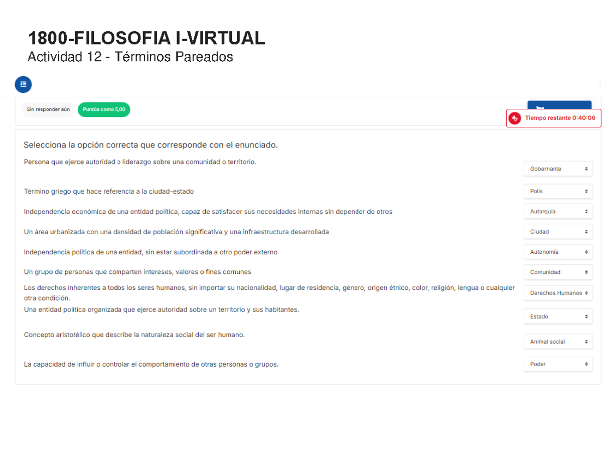 Actividad 12 - Términos Pareados en Filosofía y Políticas Sociales - Studocu