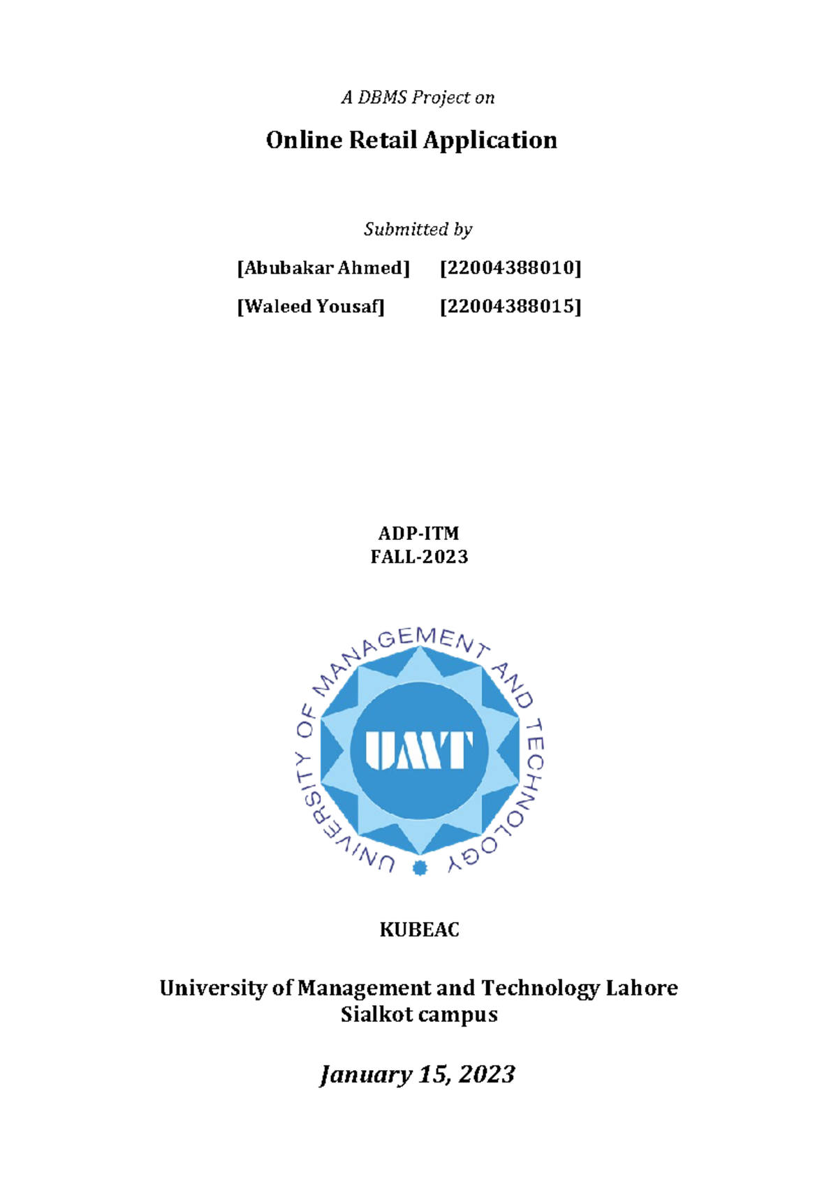 ADP-ITM Online Retail App Project Overview and Development Details ...