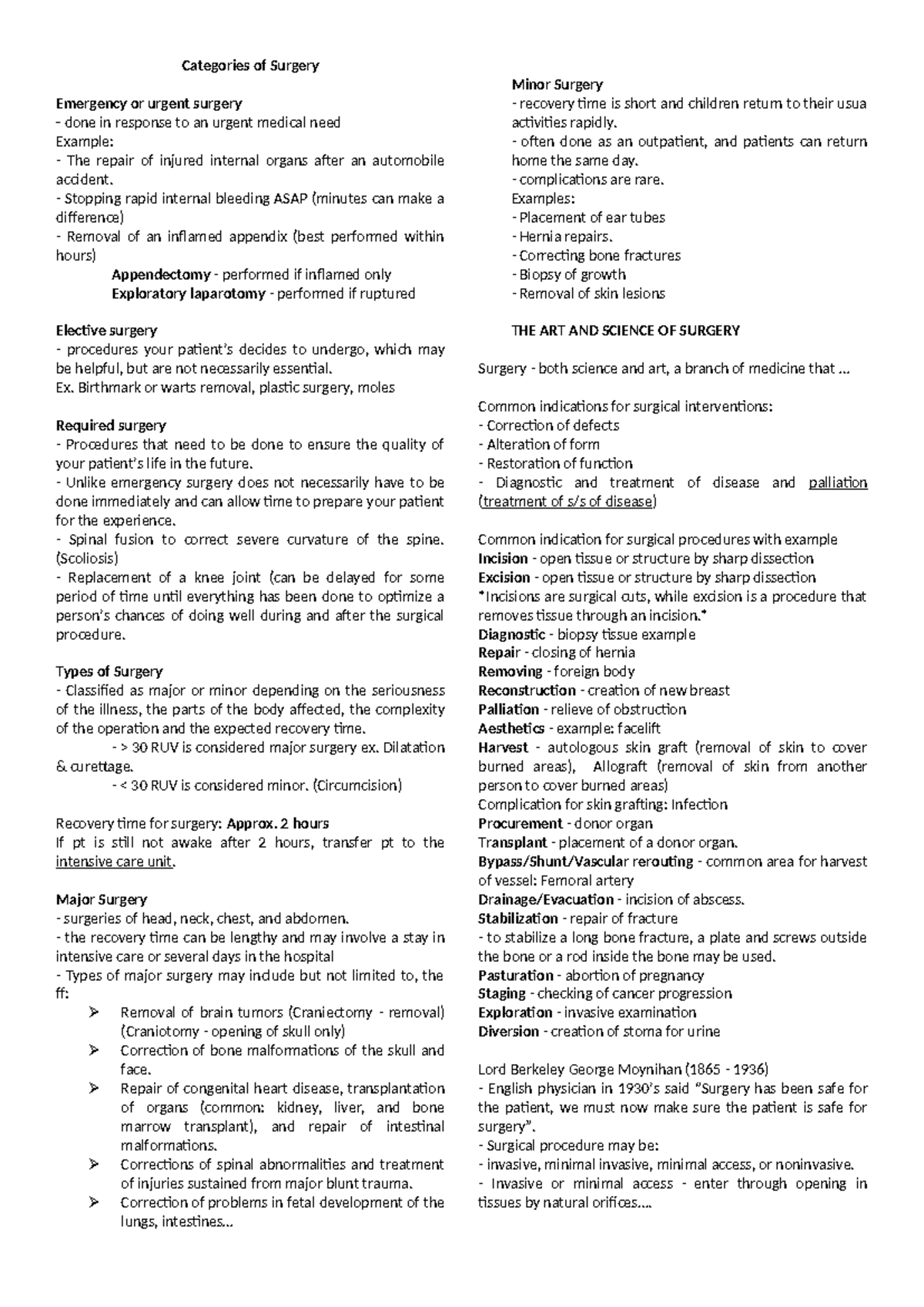 Categories of Surgery: Emergency, Elective, and Major vs Minor Types ...
