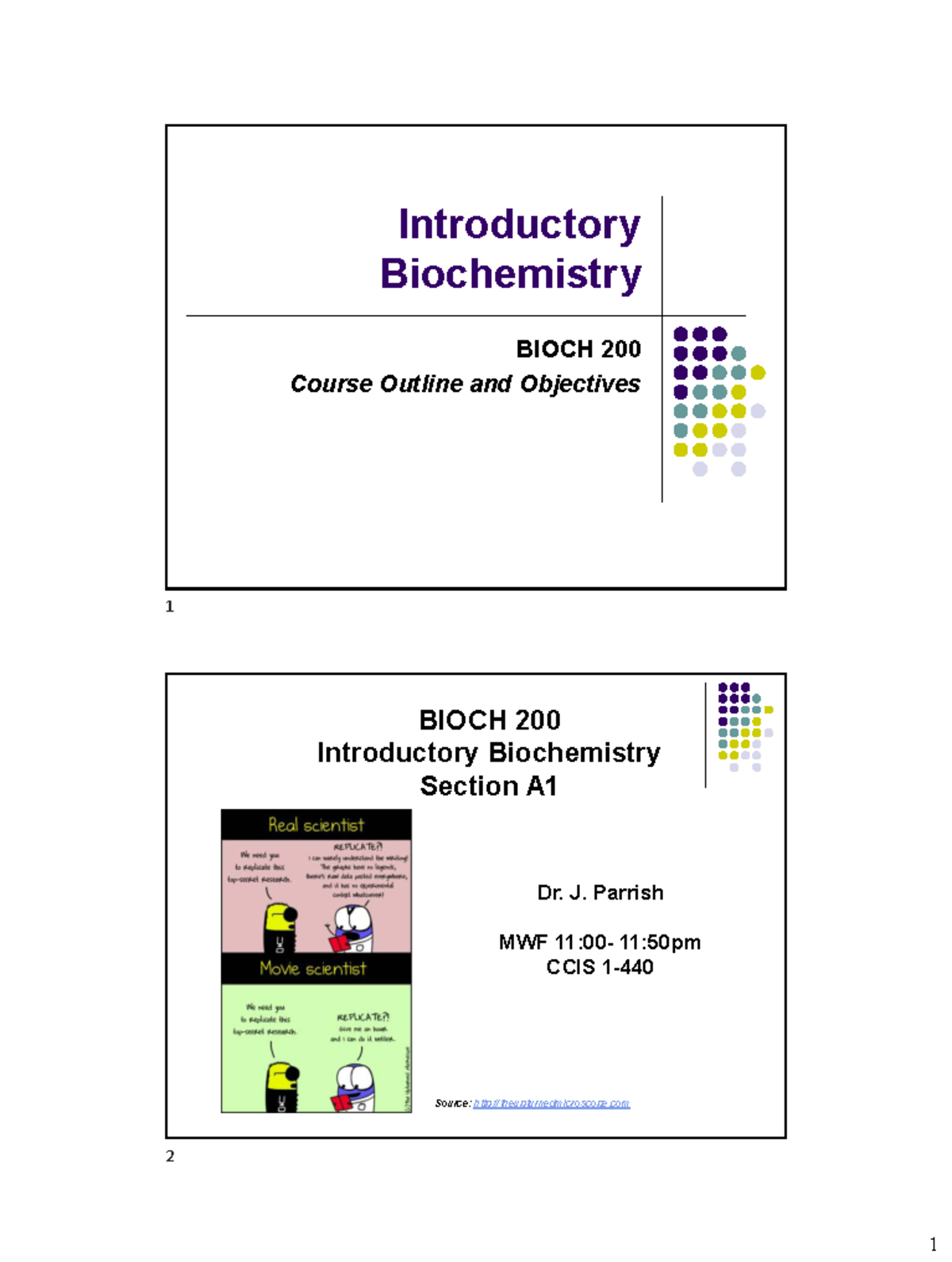 BIOCH 200 Introductory Biochemistry Course Outline and Objectives - Studocu