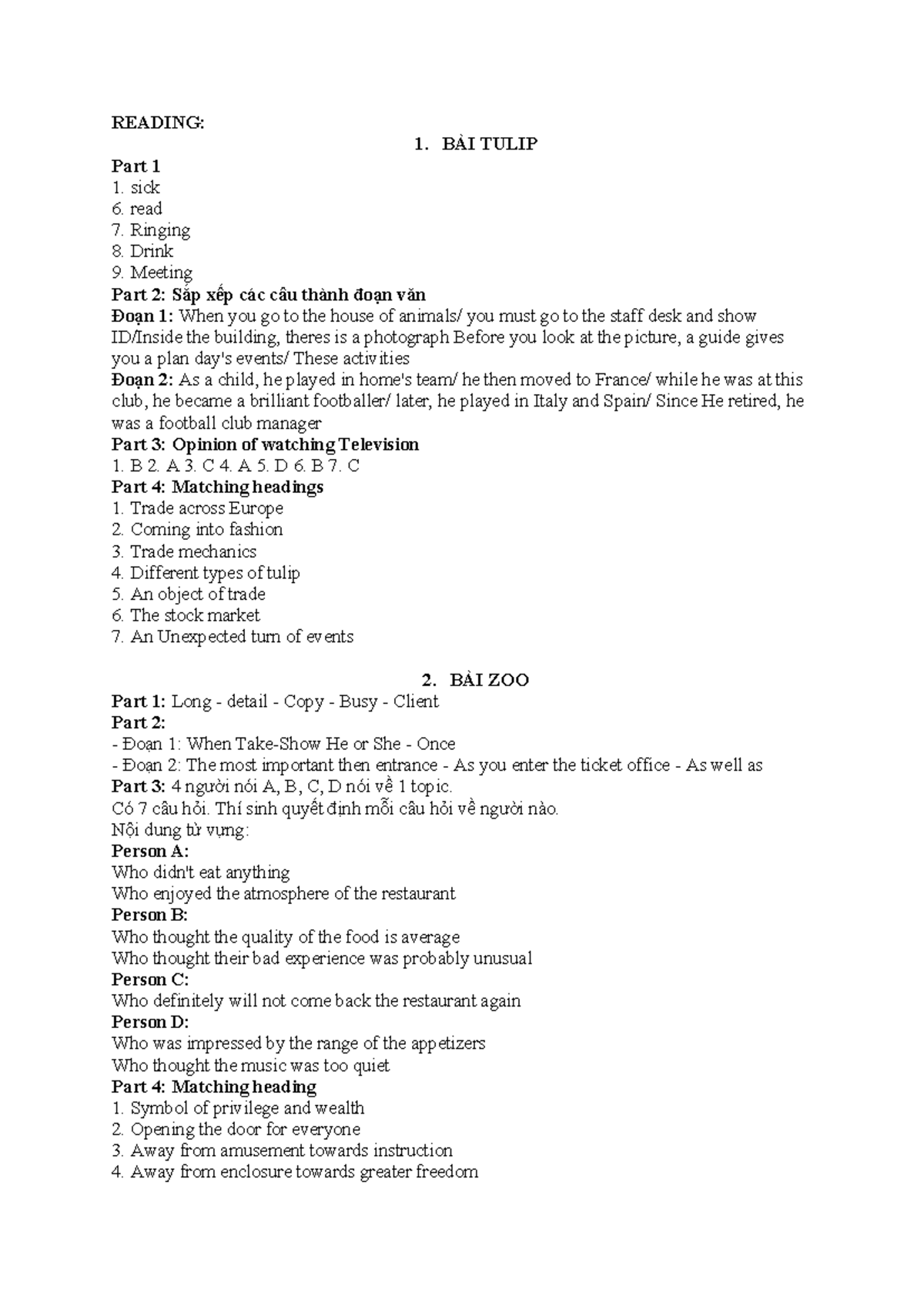 KEY Aptis - Reading Analysis and Practice Exercises - Studocu