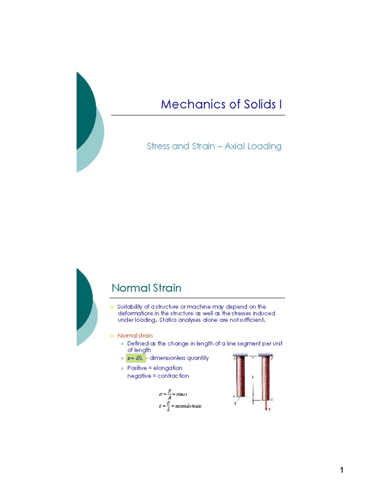 Mechanics of Solids I: Axial Loading and Stress-Strain Analysis - Studocu