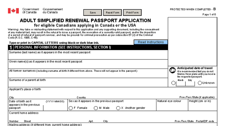 ADULT SIMPLIFIED RENEWAL PASSPORT APPLICATION (PPTC 054 E) - Studocu