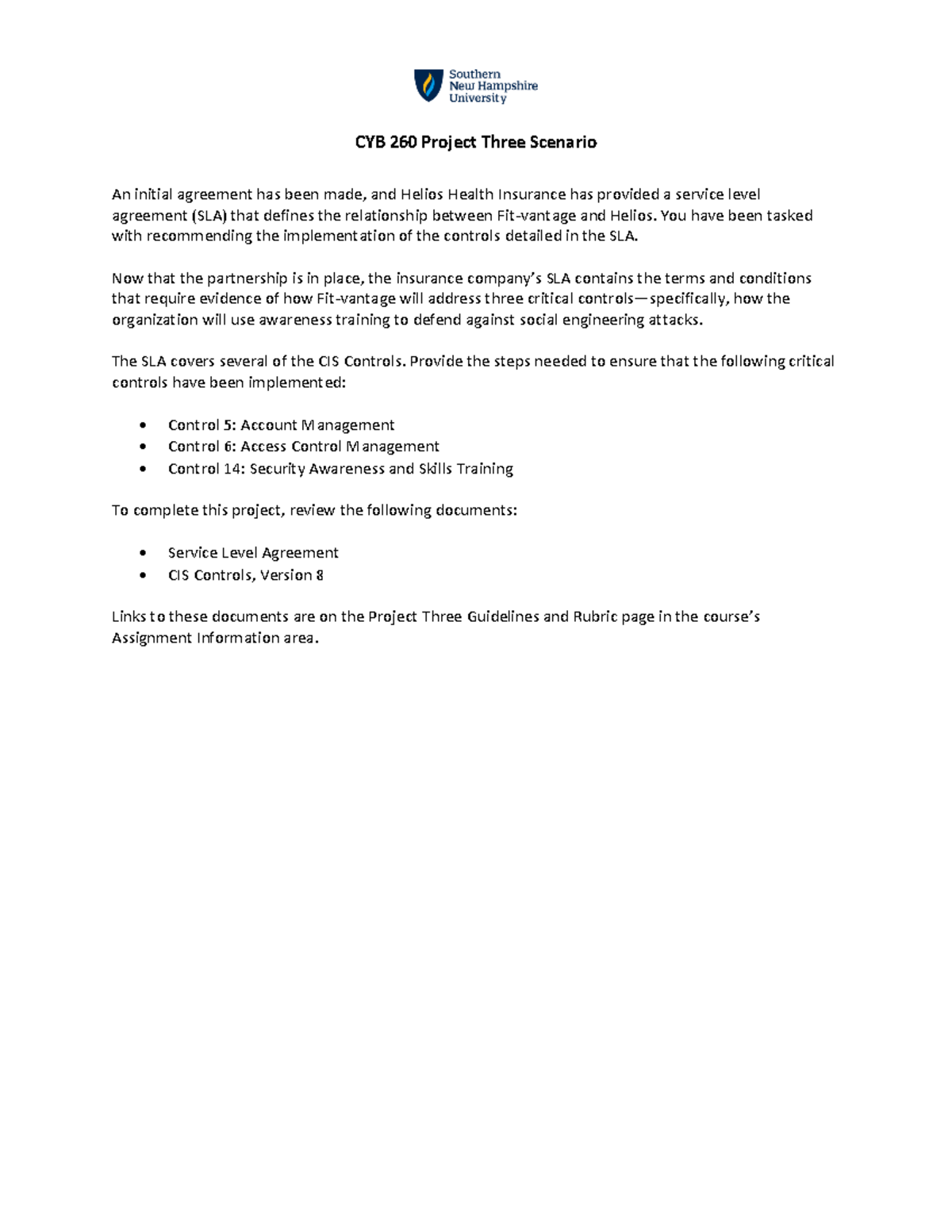 CYB 260 Project Three Scenario - CYB 260 Project Three Scenario An ...