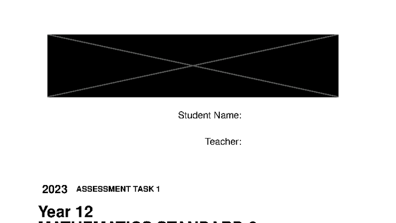 Year 12 Mathematics Standard 2 Assessment Task 1 Past Paper - Studocu