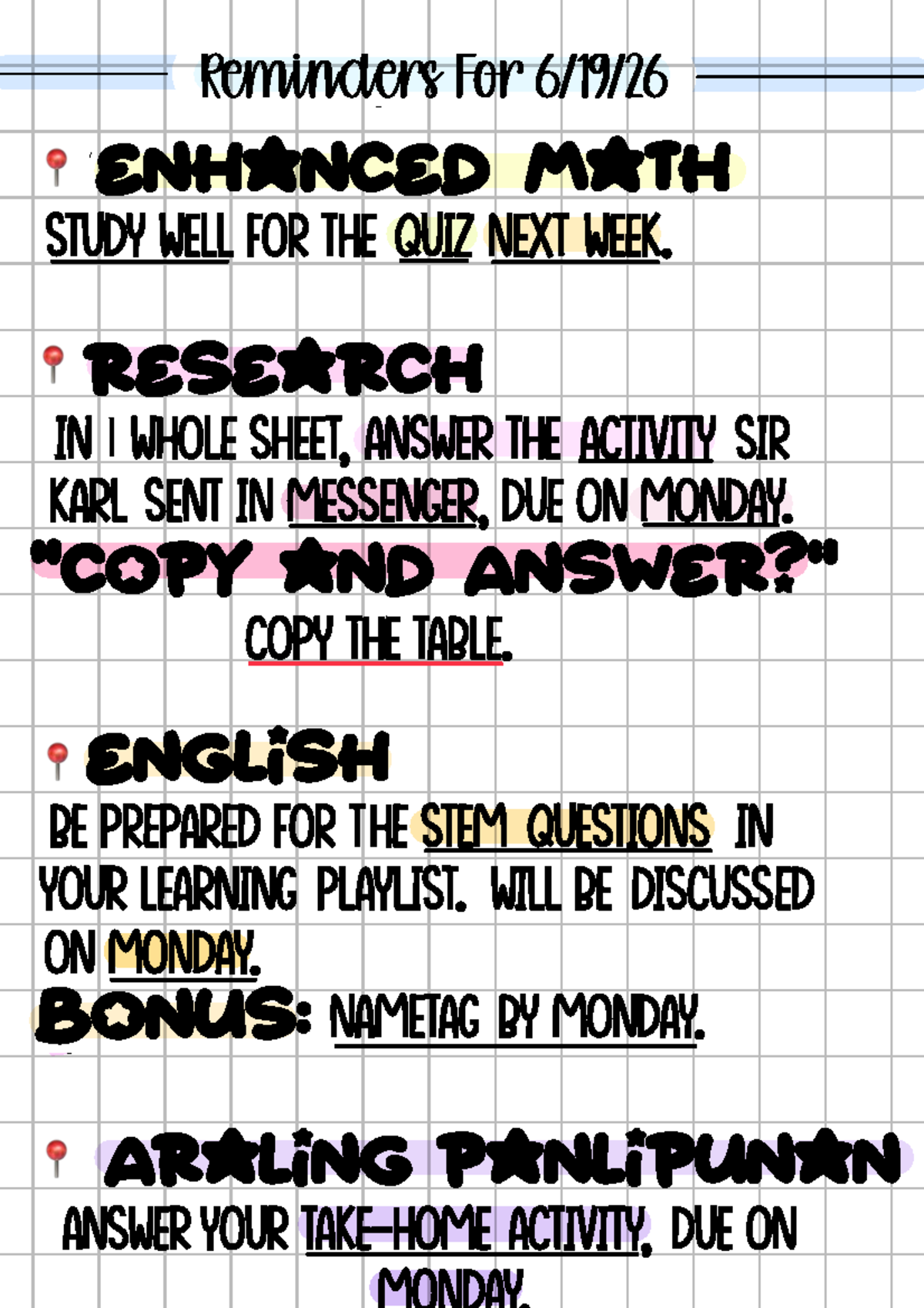 Reminders for Enhanced Math Quiz Preparation - 61926 - Studocu