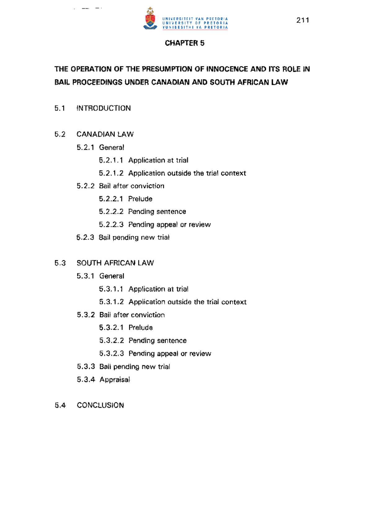 Chapter 5: Exploring the Presumption of Innocence in Law (CAN & SA ...