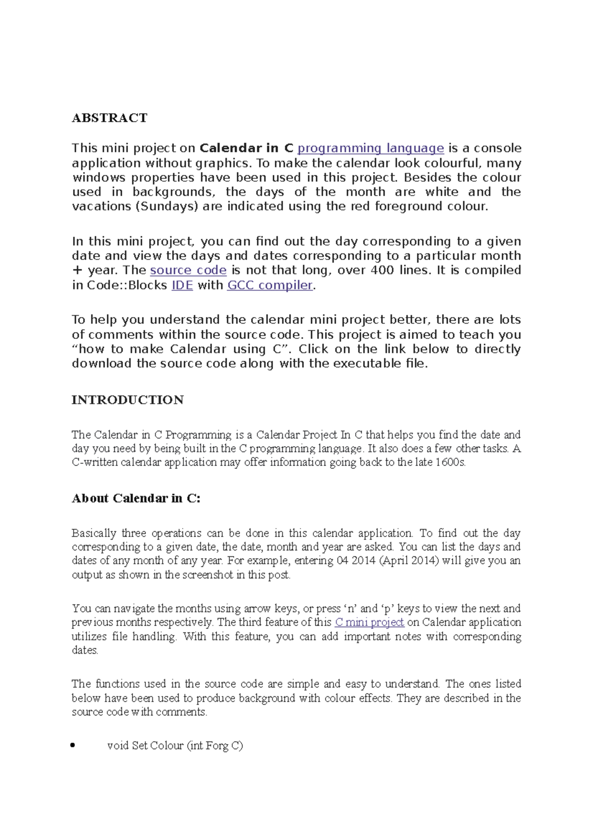Calendar - make it useful - ABSTRACT This mini project onapplication ...