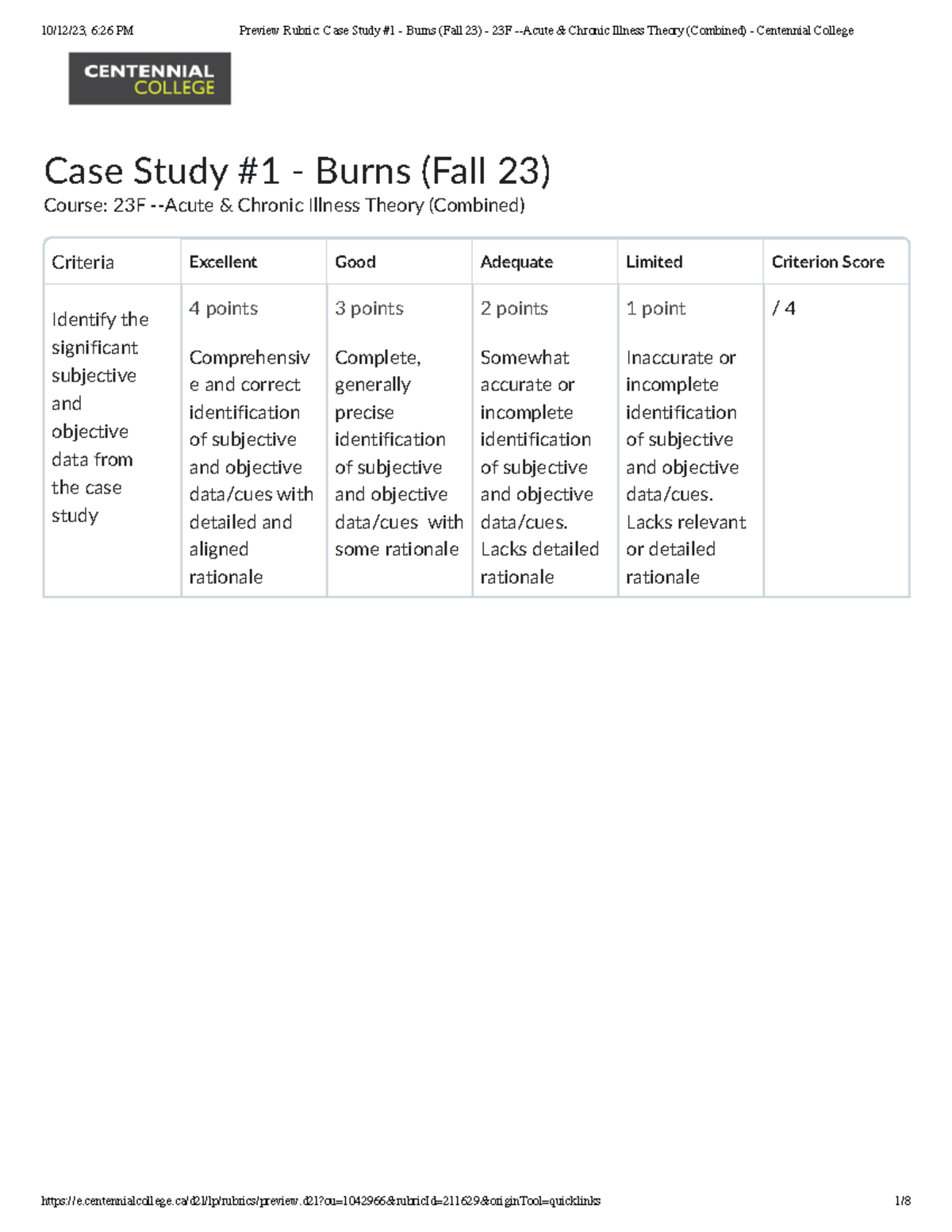 Case Study #1: Burns - Assessment and Nursing Diagnoses (23 F) - Studocu