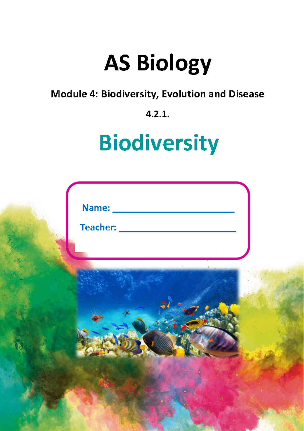 AS Biology Module 4: Biodiversity, Evolution & Disease Revision Notes ...