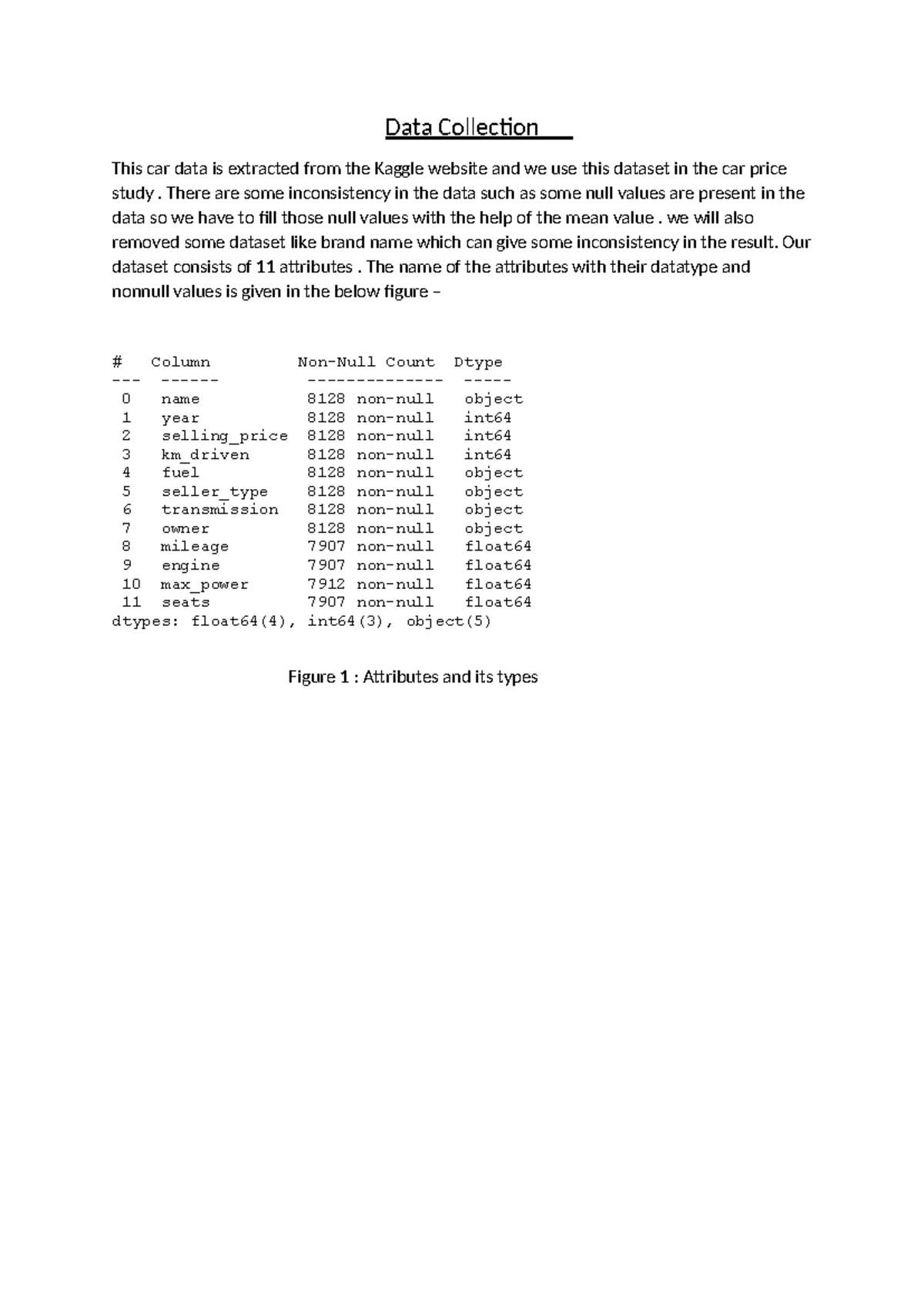 Data Collection for Car Price Study (Course Code: carprice) - Studocu