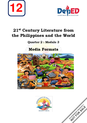 Q2 21st Century Module 1 Lesson 1 - 21 st Century Literature from the ...