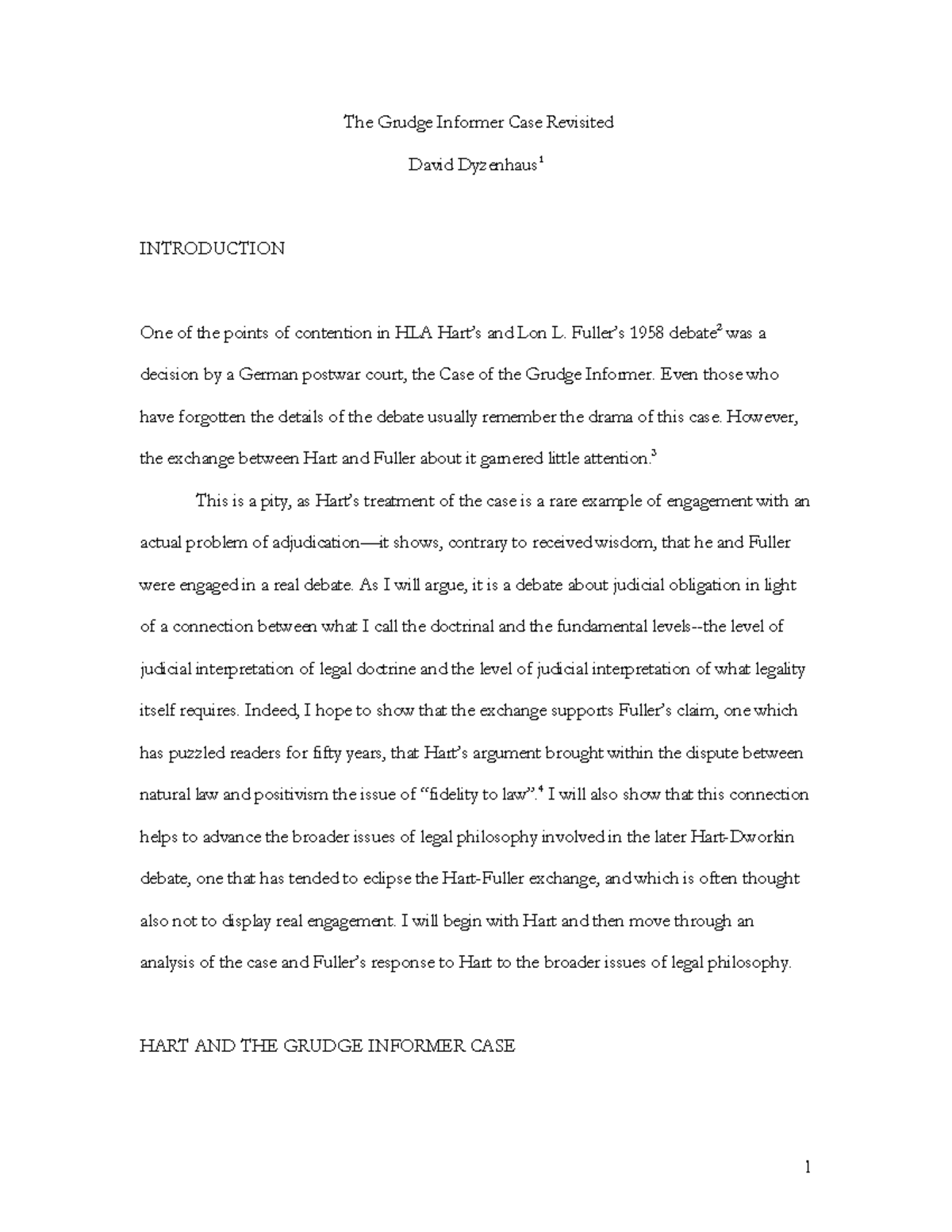 Hart and Fuller's Grudge Informer Debate: Legal Philosophy Insights ...
