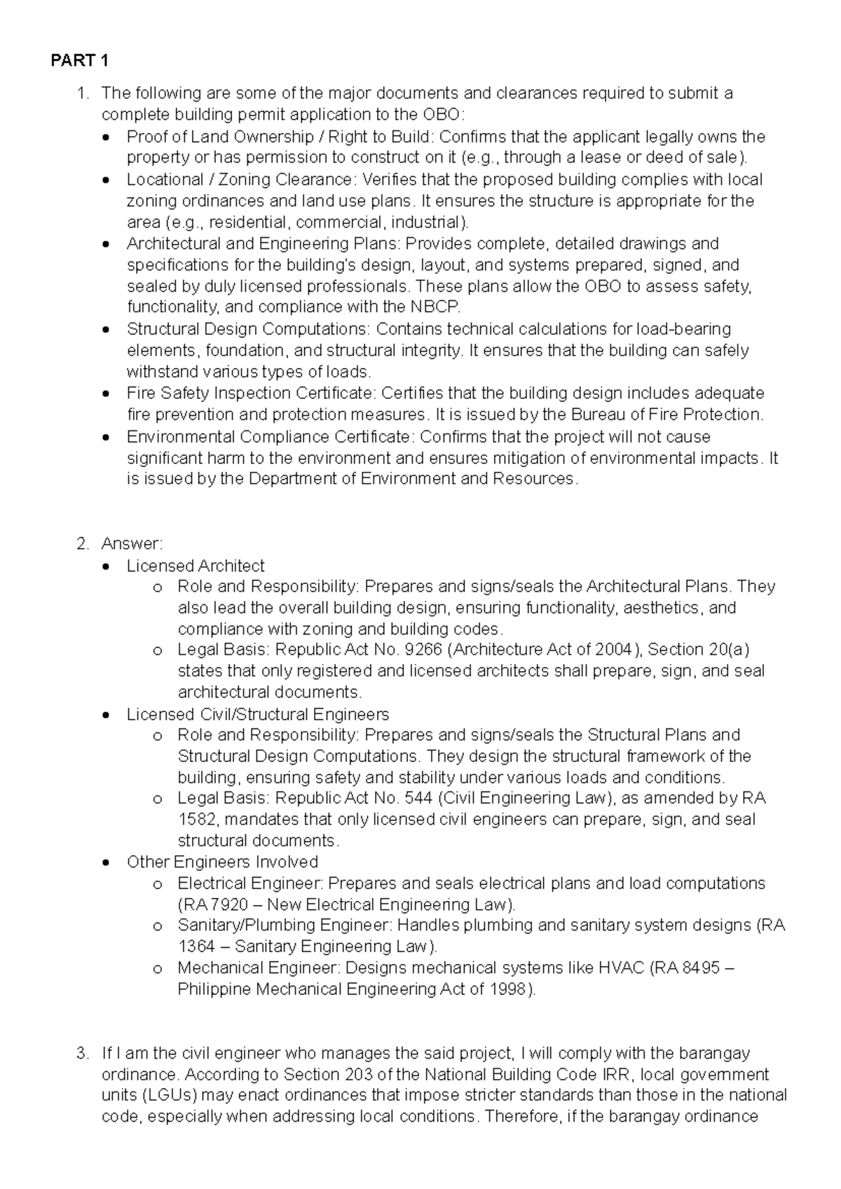 Building Permit Application Requirements and Compliance (BSD Module 1) - Studocu