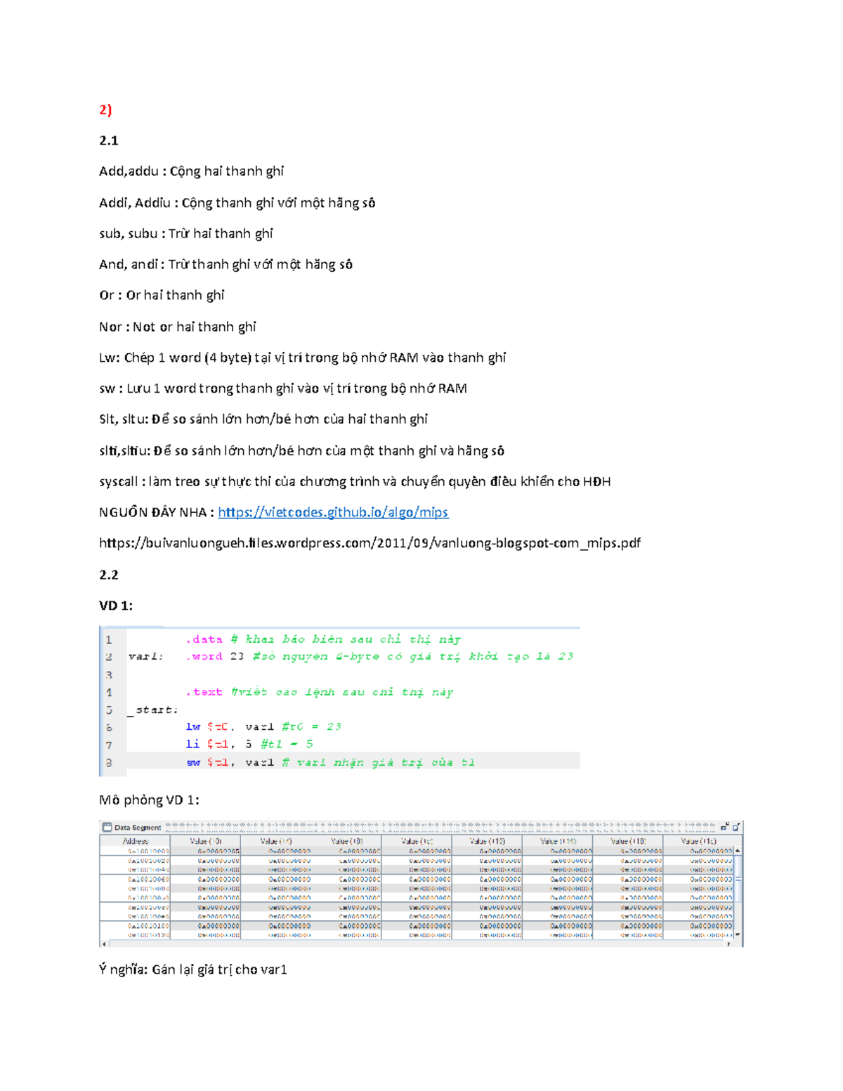 jhdhhbdshbjdsbhjdbhd - 2) 2. Add,addu : C ng hai thanh ghiộ Addi, Addiu : C ng thanh ghi v i m t ...