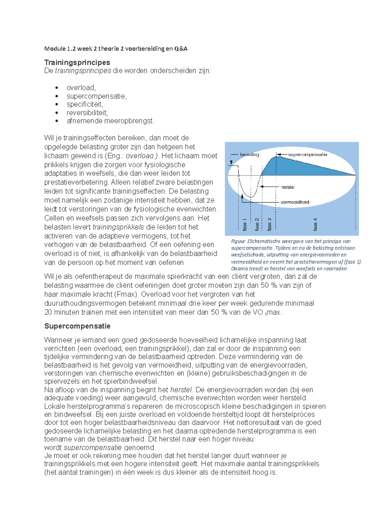 Module 1.2 Theorie 2 Week 2: Trainingsprincipes en Methoden - Studeersnel
