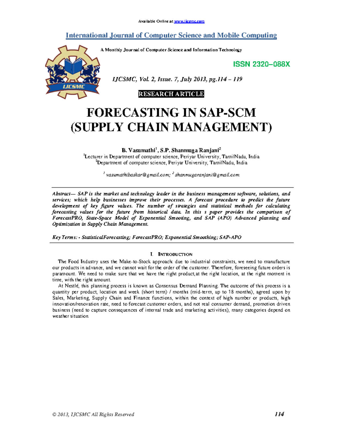 Forecasting Methods in SAP-SCM for Supply Chain Efficiency - Studocu