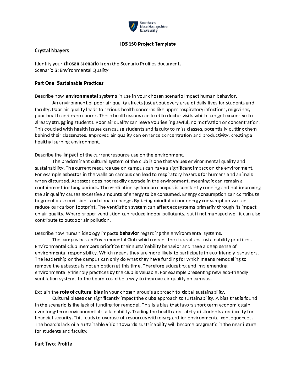 IDS 150 Project Template: Environmental Quality & Sustainability ...