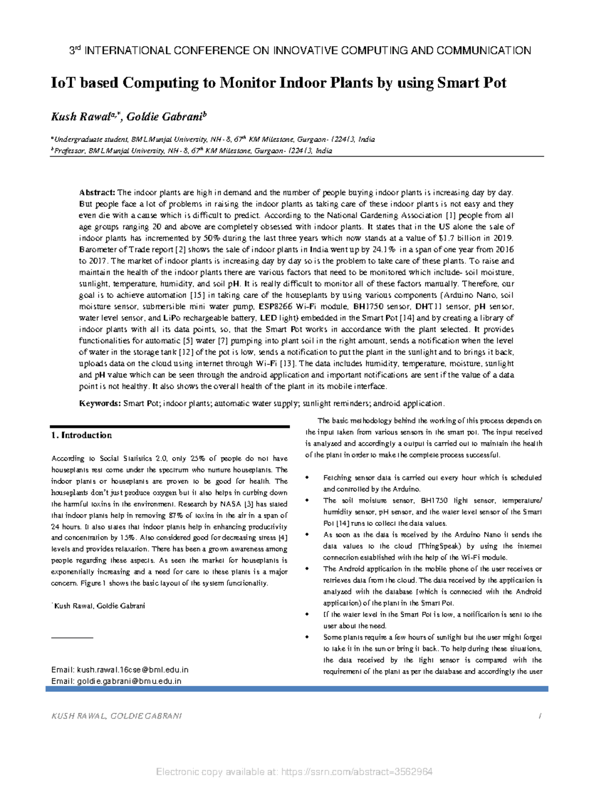 IoT-Based Indoor Smart Pot Monitoring System: A FYP by Rawal & Gabrania ...