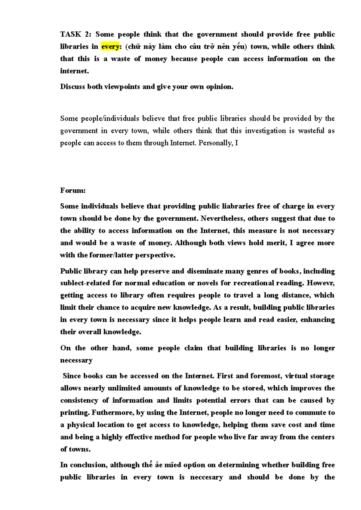 ENG 101: Essay on the Necessity of Free Public Libraries - Studocu