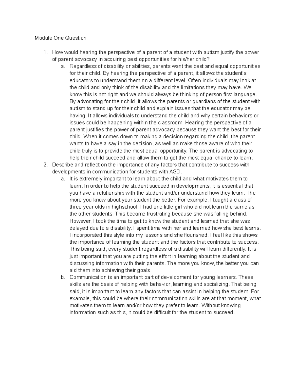 Module One Assignment - Module One Question How would hearing the ...
