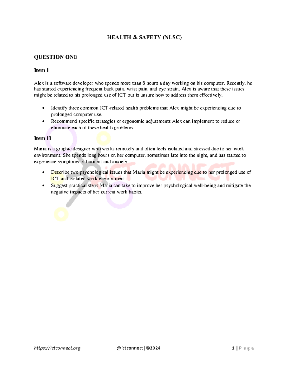 Health & Safety (NLSC) Q1: Ergonomic & Psychological Issues in ICT Use ...
