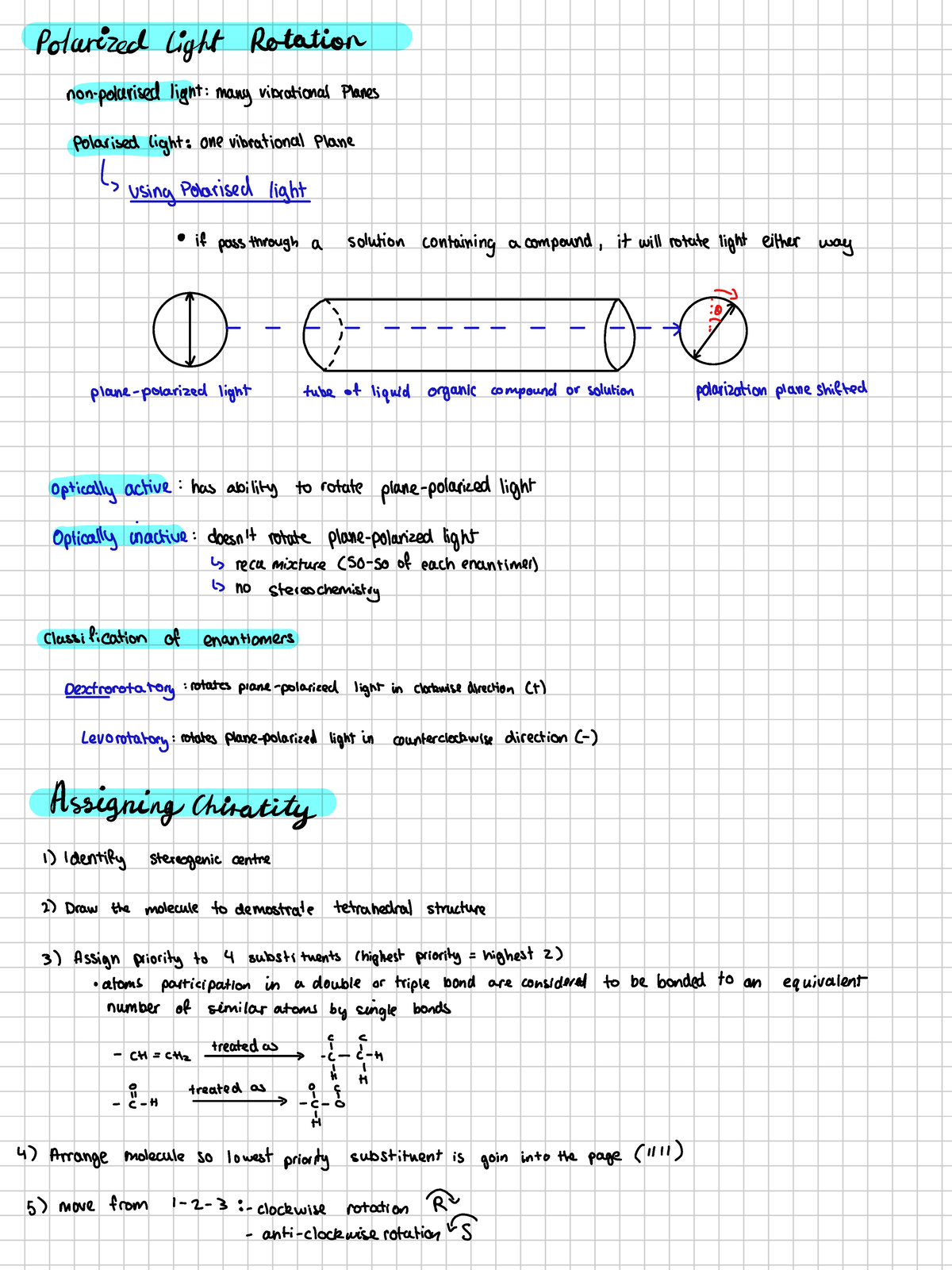 Chemistry 101: Polarized Light & Chirality Assignment Notes - Studocu