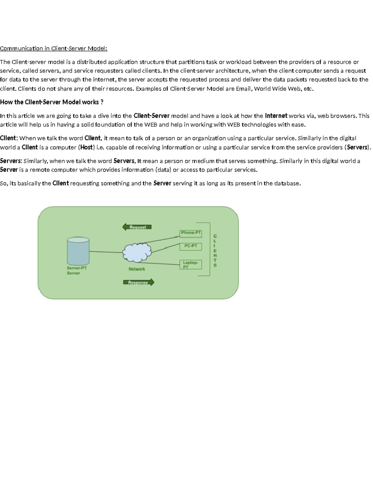 Communication in Client-Server Model: Understanding Web Interactions ...