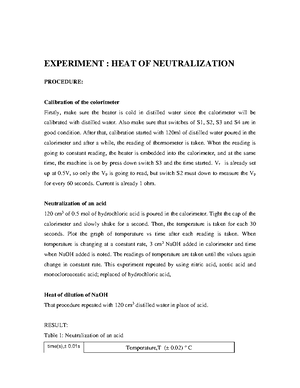 Dokumen tips chemistry experiment 5 stpm - Chemistry 1 - Studocu