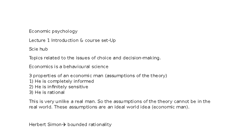 Economic Psychology Lectures: Insights on Choice & Decision-Making ...