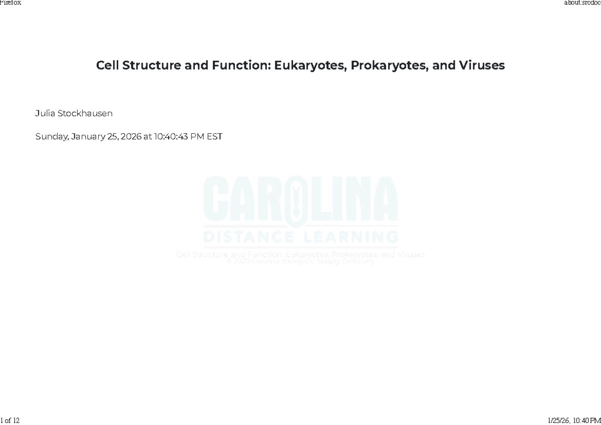 Cell Structure and Function: Eukaryotes, Prokaryotes, and Viruses ...