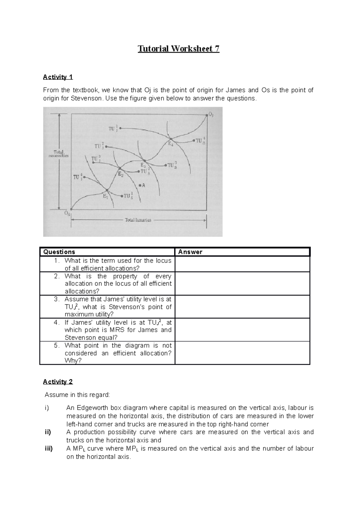 ECO 2B Tutorial Worksheet 7 Solutions and Activities Review - Studocu