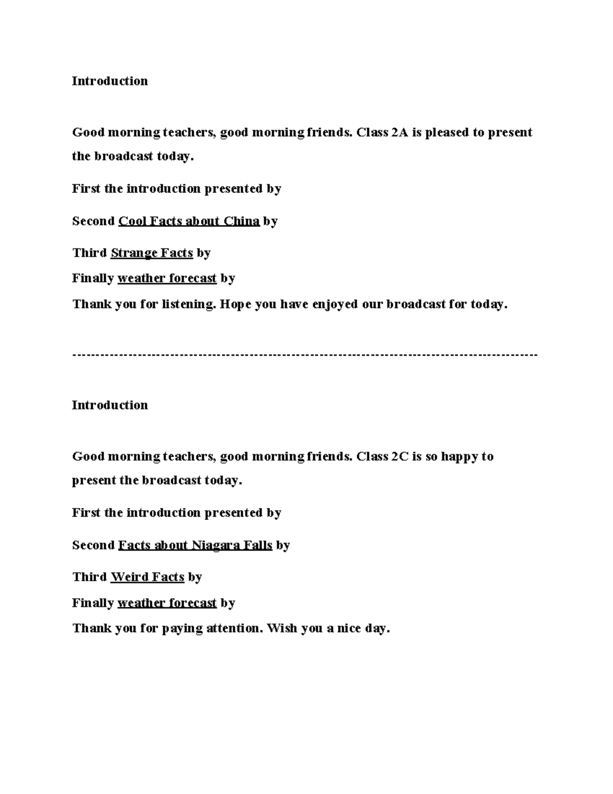 Broadcast Presentation: Class 2A, 2C, 3B, 3C, 3E Highlights - Studocu