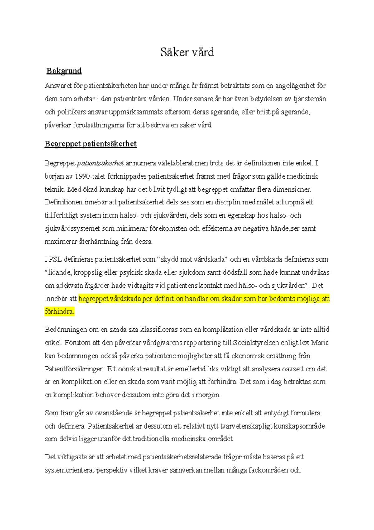 VIPS Modellen: Struktur för Omvårdnadsbedömning inom Sjukvård - Studocu