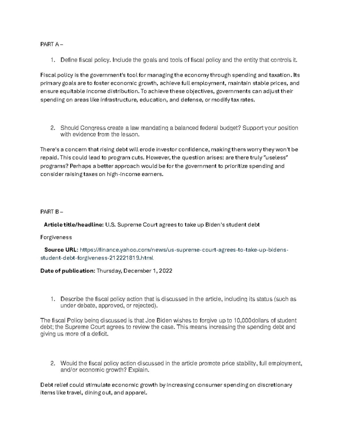 3.03 Fiscal Policy Assignment: Tools, Goals & Student Debt Analysis ...