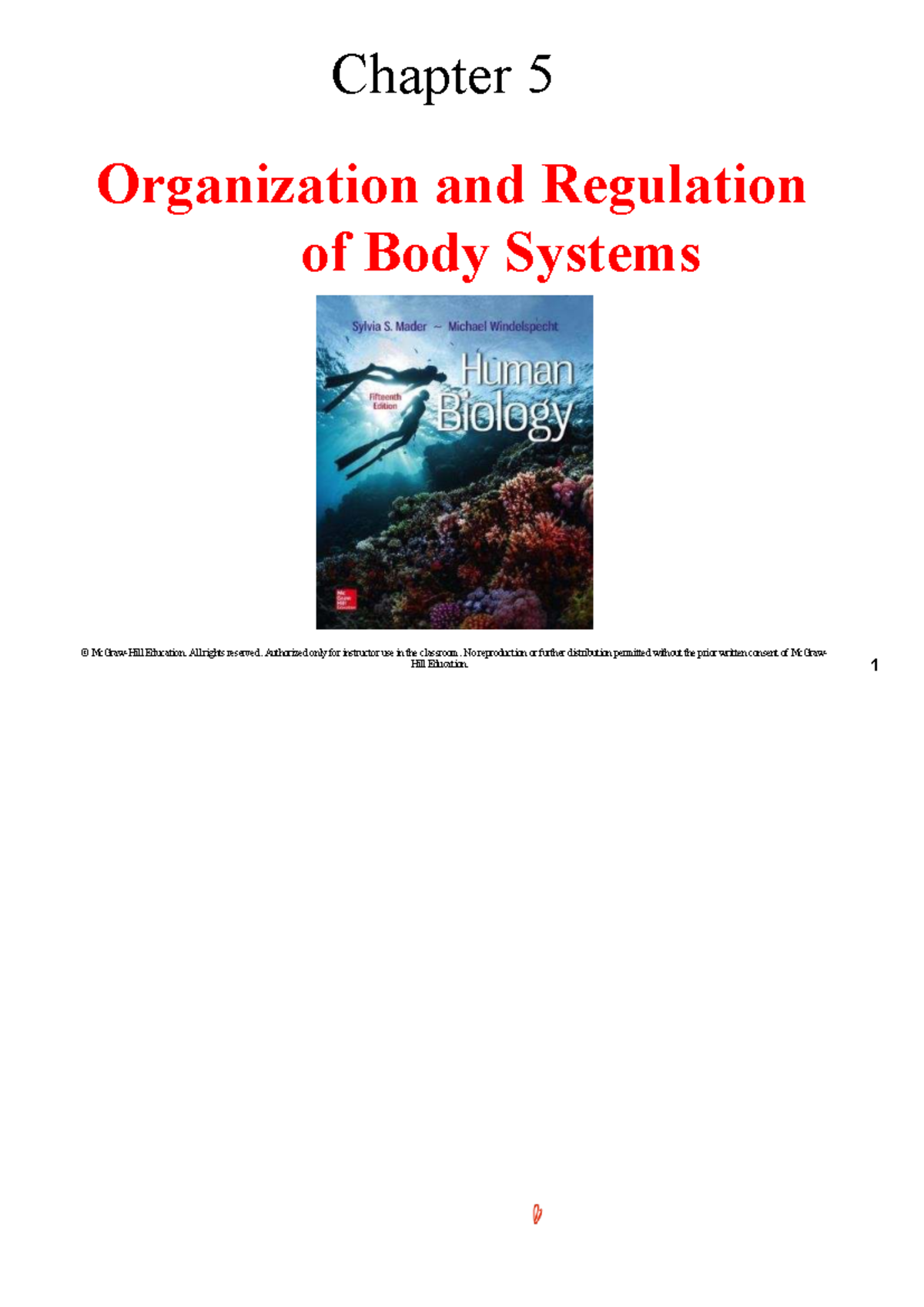 Chapter 5: Organization and Regulation of Body Systems (EDU) - Studocu