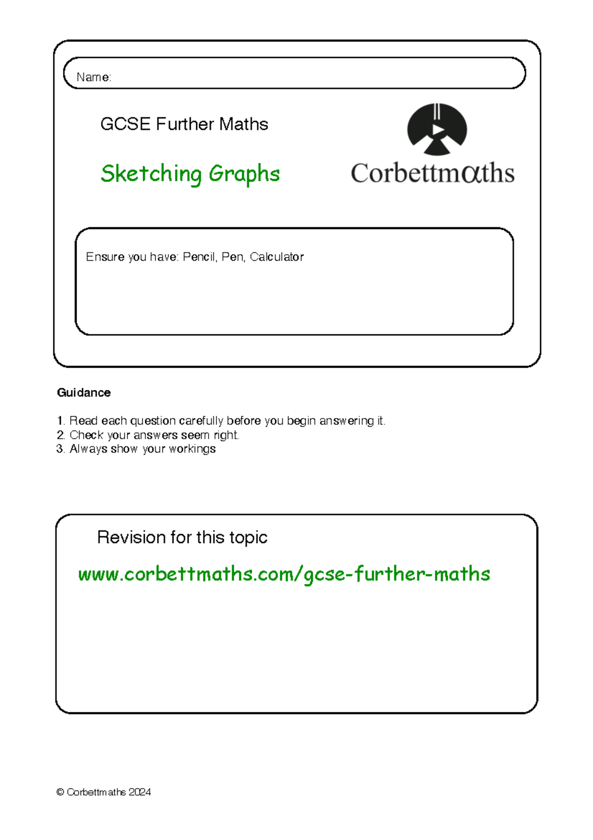 GCSE Further Maths: Sketching Graphs Revision Notes - Studocu