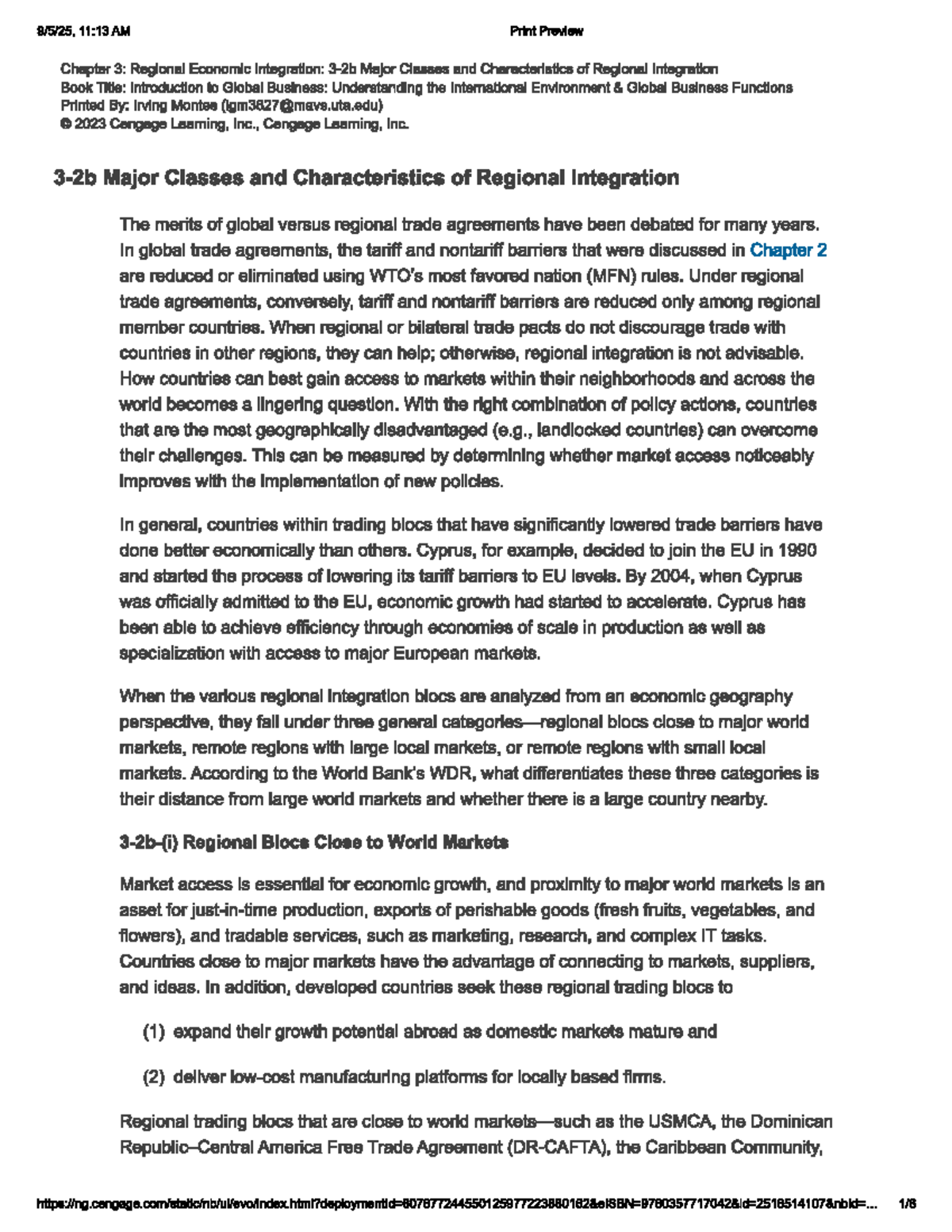 Chapter 3: Regional Economic Integration - Key Classes ...