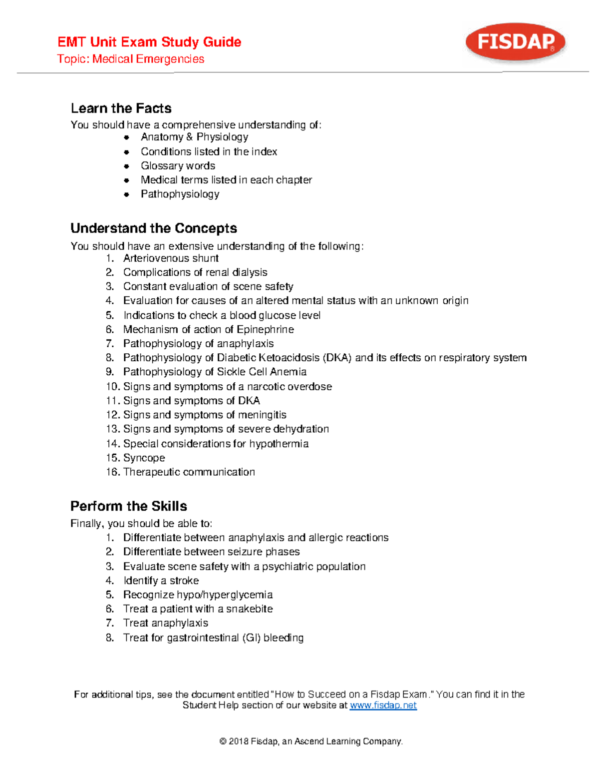 EMT Unit Exam Study Guide: Medical Emergencies - Studocu