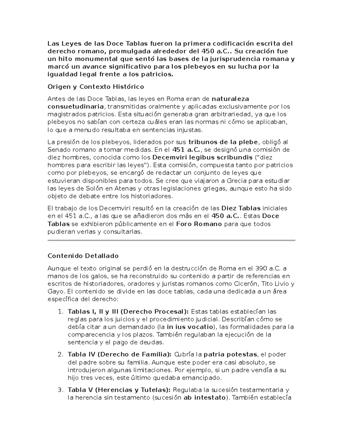 Las Leyes de las Doce Tablas: Primer Código del Derecho Romano - Studocu