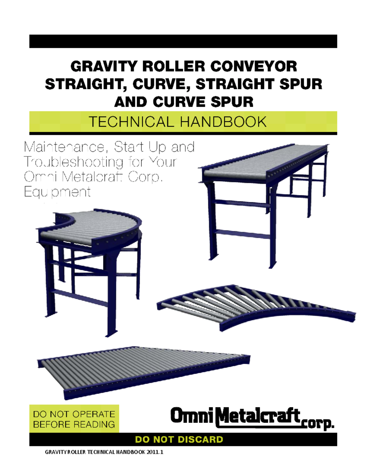 Gravity Roller Conveyor Tech Handbook 2011: Safety & Installation Guide ...