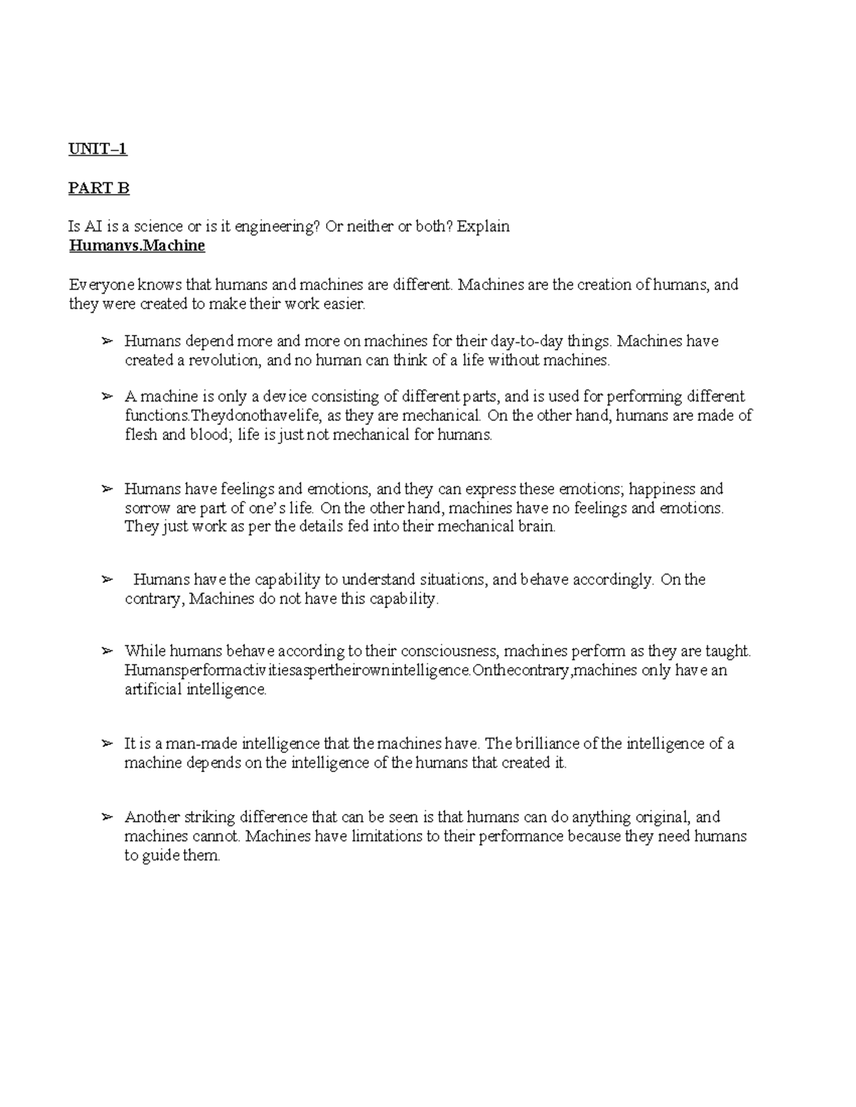 CS3491 - AI vs. Engineering: Understanding Human-Machine Differences ...