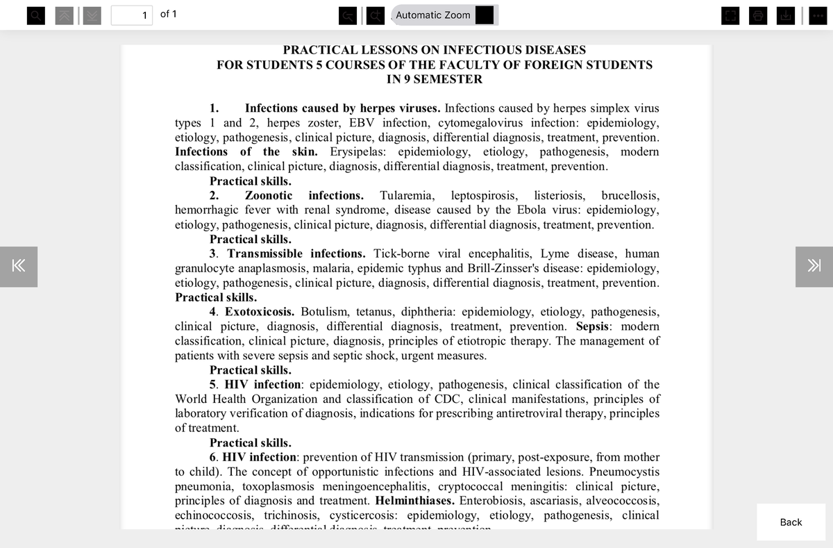 Practical Lessons on Infectious Diseases for Foreign Students (Course 5 ...