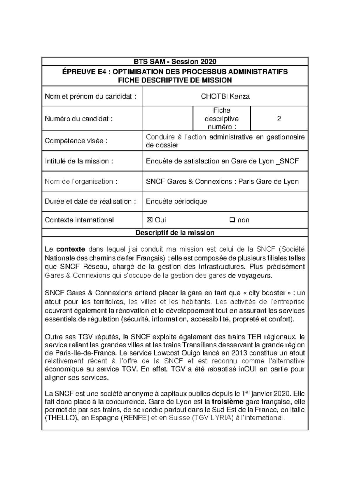 Optimisation des Processus Administratifs - Épreuve E4 BTS SAM - Studocu