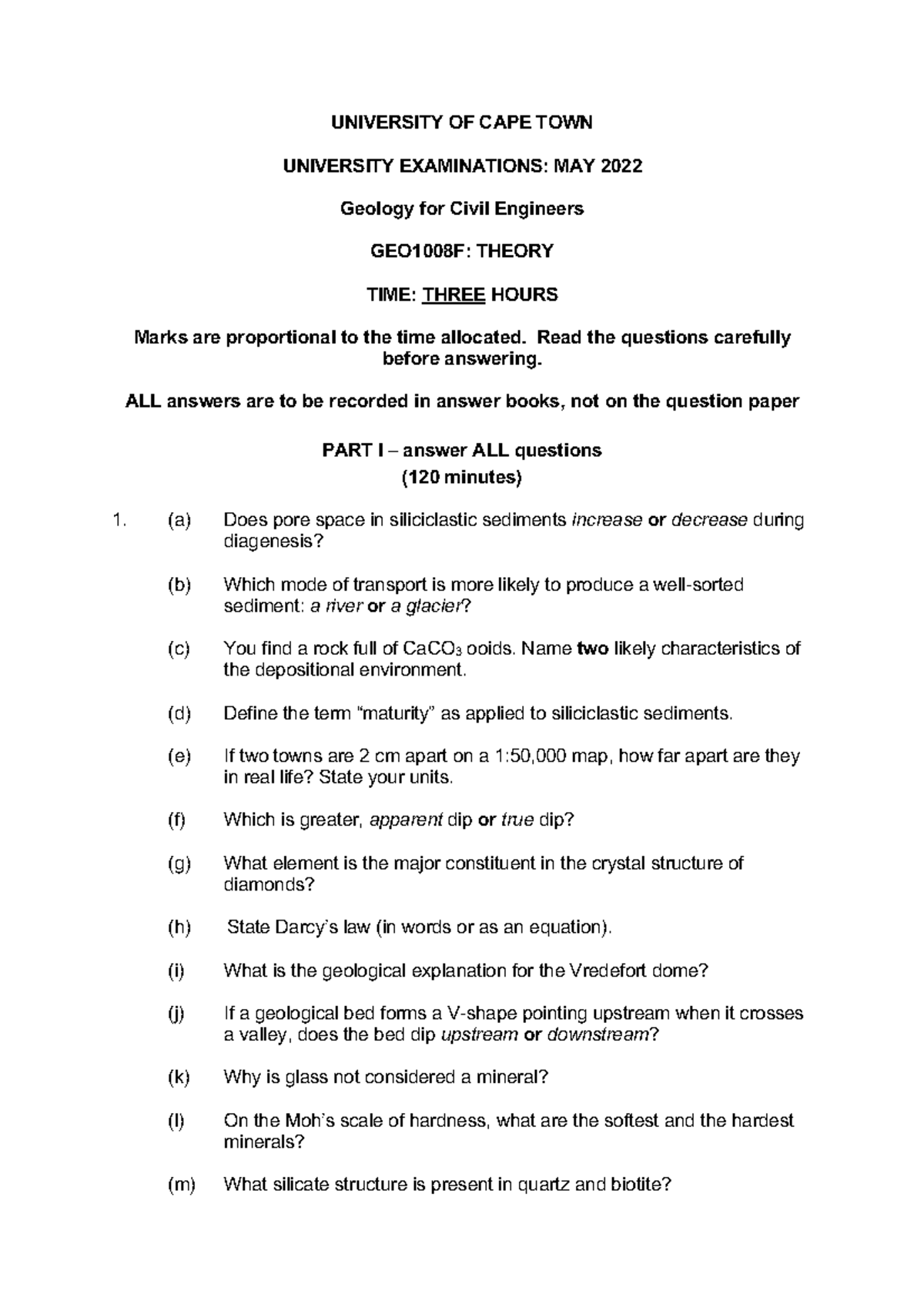 GEO1008F May 2022 Exam Practice Questions and Study Materials - Studocu
